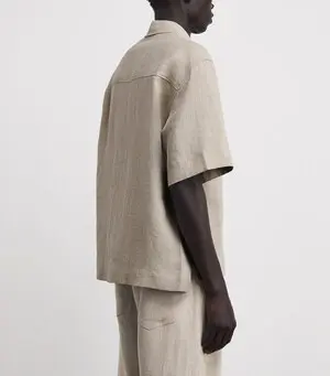 Séfr Linen Dao Short-sleeve Shirt - Beige