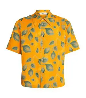 Séfr Linen Leaf Print Dayot Shirt