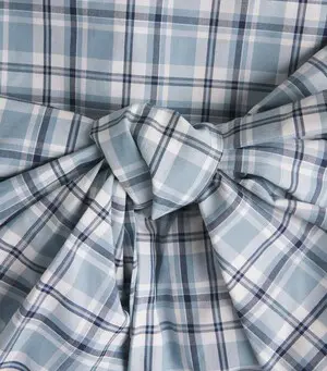 Acne Studios Checked Cotton Bow Blouse - Blue