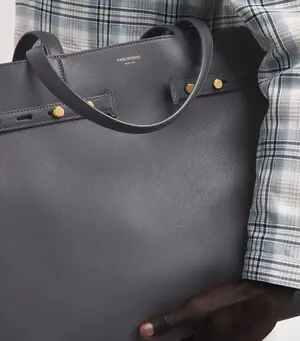 Thom Browne Leather Cabas Tote Bag