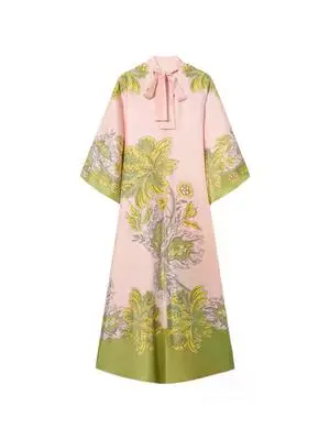 La DoubleJ Magnifico Printed Silk Dress - Pink
