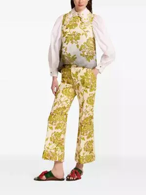La DoubleJ Hendrix Floral Print Cotton Trousers