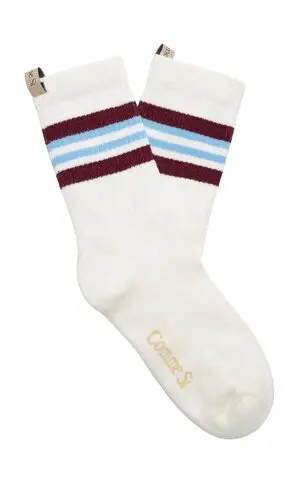 Comme Si The Striped Tube Sock - Burgundy