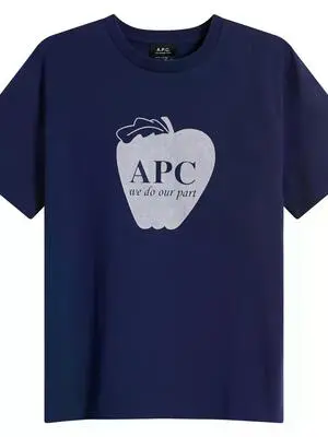 A.p.c. Apple Print T-shirt - Blue