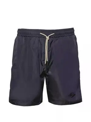 LOW BRAND Drawstring Swim Shorts With Logo Patch