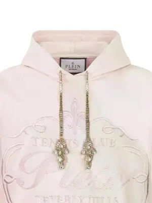 Philipp Plein Embellished Logo-embroidered Hoodie - Pink