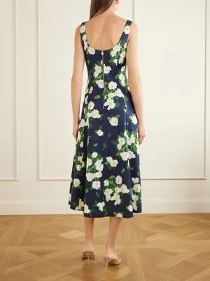 Carolina Herrera Floral-print Faille Midi Dress