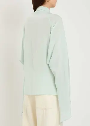 Stella McCartney Tie-effect Silk Shirt - Light Blue
