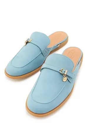 TOD'S Gom.leg Nubuck Sliders - Blue