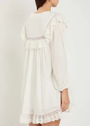Rixo Inez Embroidered Cotton Mini Dress - Ivory