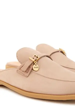 TOD'S Gommino Nubuck Sliders - Camel