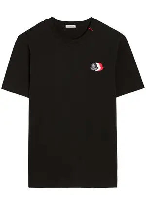 Moncler Logo-appliquéd Cotton T-shirt - Black