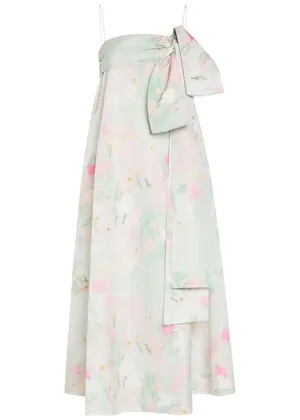 Bernadette Bailey Bow Floral-print Midi Dress