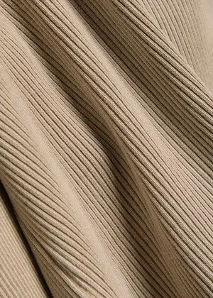 Citizens Of Humanity Brea Ribbed Stretch-knit Polo Top - Beige