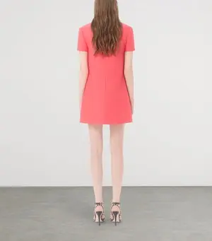 Valentino Garavani Wool-silk Crepe Embellished Mini Dress