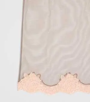 Valentino Garavani Sheer Lace-trimmed Midi Skirt - Grey