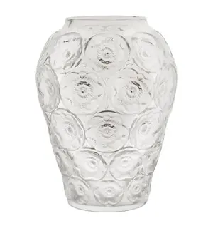 Lalique Crystal Anemones Vase - Clear