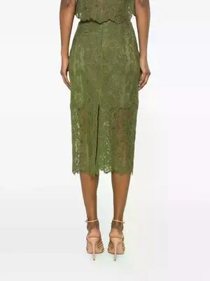 Imperial Floral-lace Pencil Midi Skirt