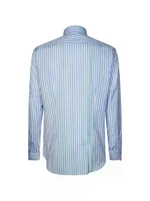 XACUS Stripe-pattern Shirt - Blue
