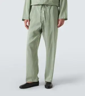 BODE Sylvan Striped Silk Straight Pants