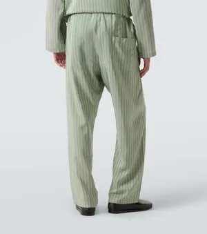 BODE Sylvan Striped Silk Straight Pants