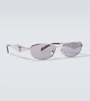 Prada Oval Frame Sunglasses - Silver