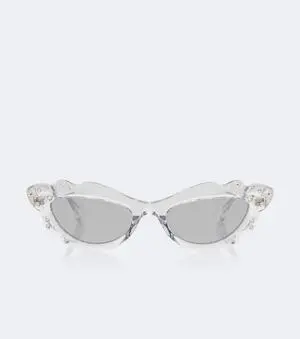 AQUAZZURA Palm Babe Embellished Cat-eye Sunglasses - Transparent