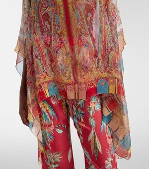 Etro Printed Silk Cape