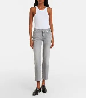 7 For All Mankind Calie Cropped Straight Jeans