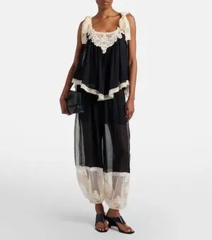 Zimmermann Roselight Cotton And Silk Balloon Pants