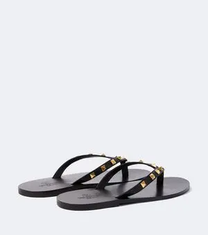 Valentino Garavani Rockstud Leather Thong Sandals