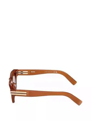 Zegna Rectangle Frame Sunglasses - Brown