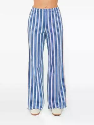 The Upside Palmas Marnie Striped Wide-leg Track Pants - Blue