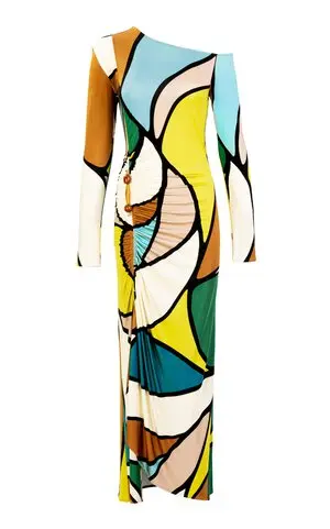 Silvia Tcherassi Ilania Ruched Jersey Midi Dress - Multi
