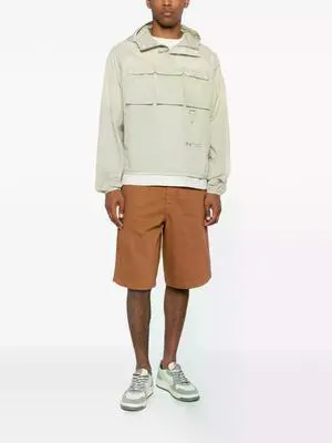 REPLAY Cotton Logo Patch Shorts - Brown