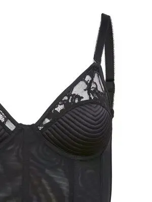 FLEUR DU MAL Lace Bra Bustier - Black
