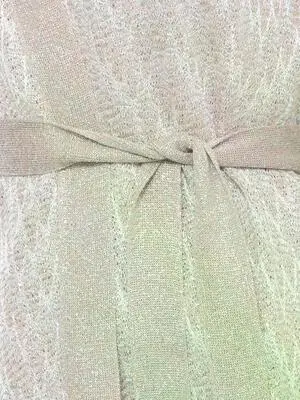 D.exterior Metallic-thread Belted Cardigan