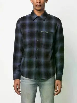 Amiri Logo-patch Check-print Shirt