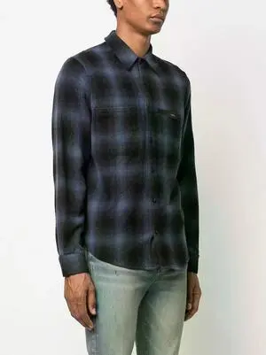 Amiri Logo-patch Check-print Shirt