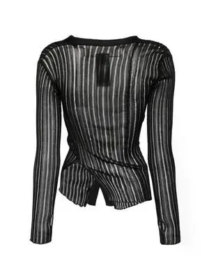 Isabel Benenato Sheer Ribbed Cardigan