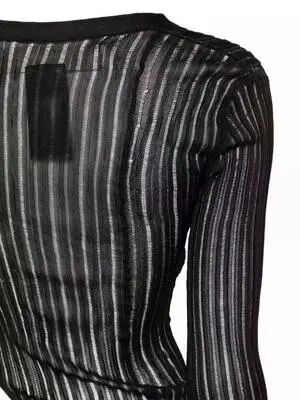 Isabel Benenato Sheer Ribbed Cardigan