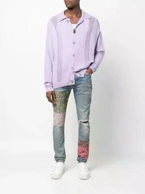 Amiri Distressed Patchwork Skinny Jeans
