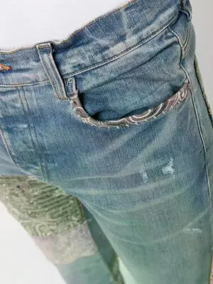Amiri Distressed Patchwork Skinny Jeans