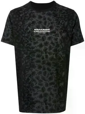 MAHARISHI Logo-print Organic-cotton T-shirt - Black