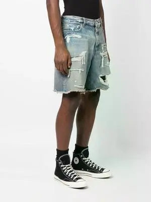 Amiri Distressed Knee-length Denim Shorts