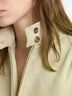 Prada Nappa Leather Blouson Jacket - Neutrals