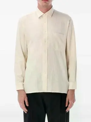 SALVATORE PICCOLO Tahiti Chest-pocket Long-sleeve Shirt - Neutrals