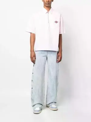 Amiri Jacquard Logo Motif Snap-off Wide-leg Jeans