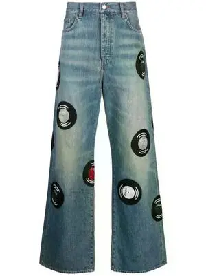 Amiri Wide-leg Jeans With Patch Detail
