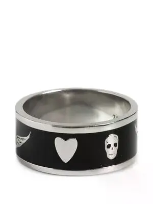 Zadig&Voltaire Skull Motif Heart Print Ring
